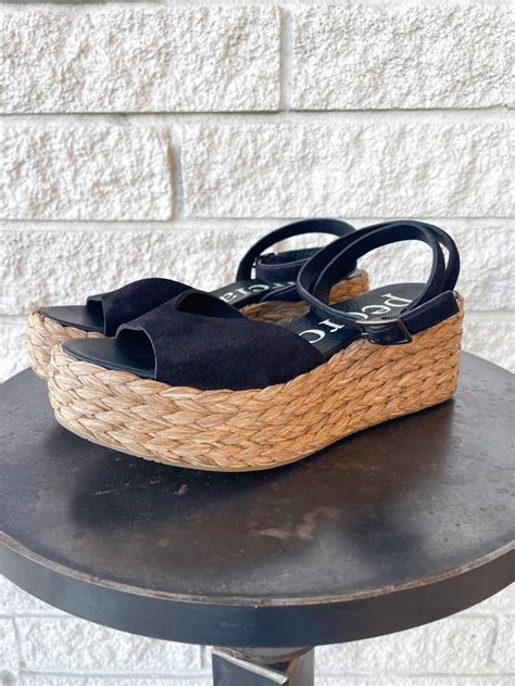 Shop Pedro Garcia Black Platform Wedges Products Editorialist