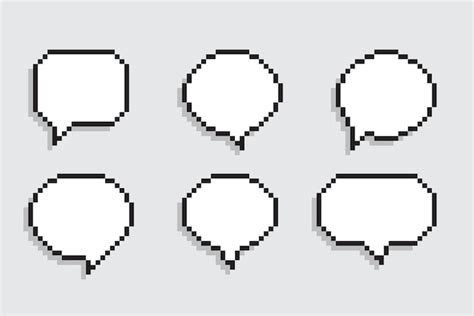 Premium Vector Pixel Speech Buble Set Illustraion Vector