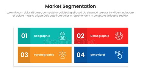 Market Segmentation Framework Analysis Infographic 4 Point Stage Template With Rectangle Matrix