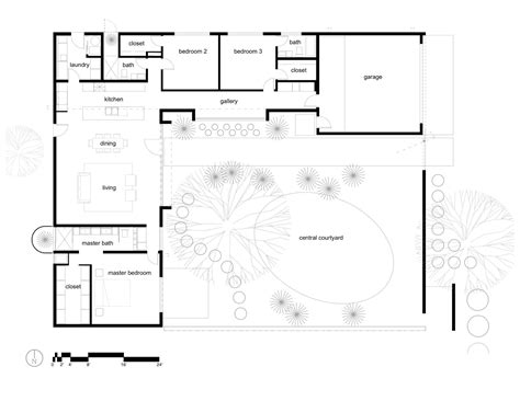 Courtyard House Plans Modern Floor Plan Inner Courtyard House Plans
