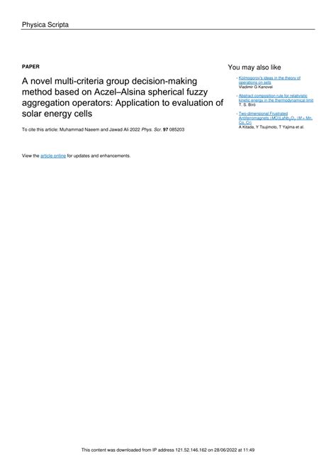 Pdf A Novel Multi Criteria Group Decision Making Method Based On