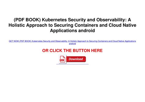 Ppt Pdf Book Kubernetes Security And Observability A Holistic