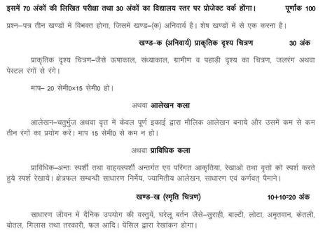 Up Board Class 10 Art Drawing Syllabus 2025 Download Upmsp 10th Art