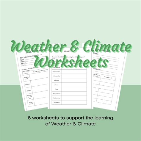 Geography Weather And Climate Worksheets Made By Teachers