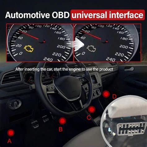 OBD2 Reader Tool OBDII EOBD Car Code Scanner Check Engine Light Fault Code Live Data OBD Code