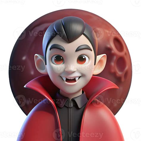 Cute Vampire Cartoon 3d Render A Whimsical 3d Render Of A Cartoon