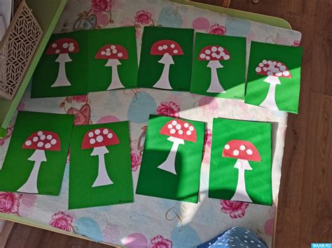 «Мухомор Конспект занятия по аппликации в средней группе 4 фото Воспитателям детских садов