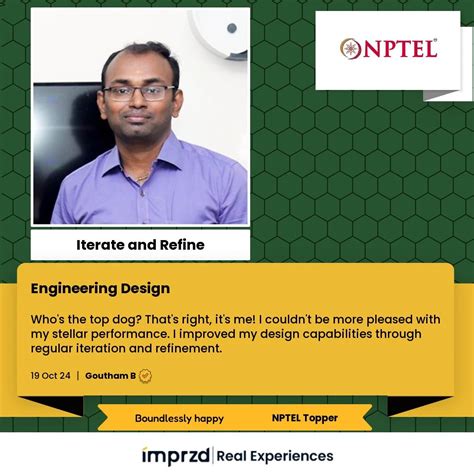 Sincere Thanks To Nptel Goutham Balasubramaniam