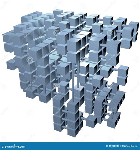Database Structure Data Cubes Network Connections Stock Illustration
