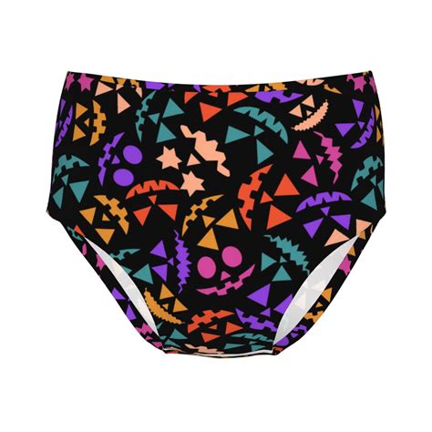 Teen Girls Underwear Colorful Pumpkin Faces Soft Cotton Briefs