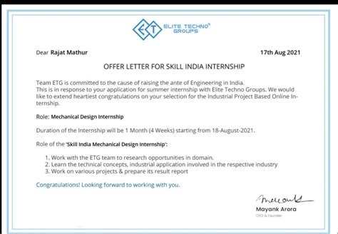 Rajat Mathur On Linkedin Etg Internship