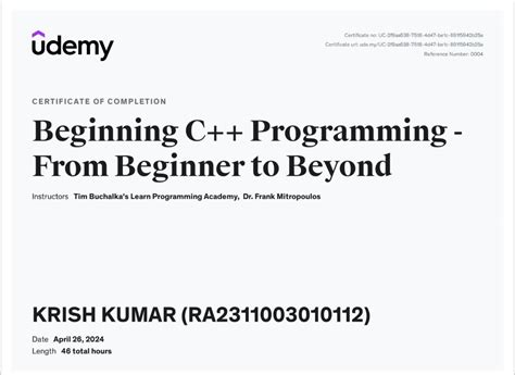 Krish Kumar On Linkedin C Programming Udemy Lifelonglearning