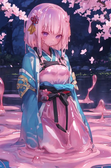 Slime Girl In Japanese Clothing By Randomguy5443 On Deviantart