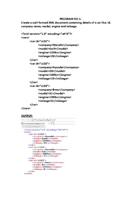 Xml Practical Abc Program No 1 Create A Well Formed Xml Document