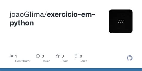 GitHub JoaoGlima Exercicio Em Python