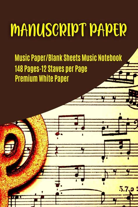 Manuscript Paper Musicians Manuscript Book Blank Sheet Music