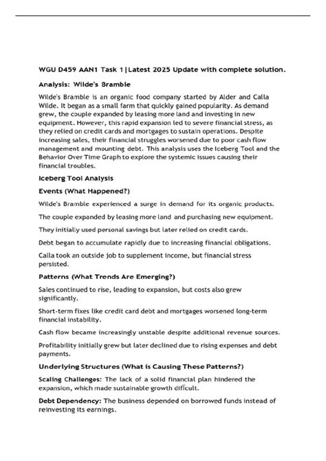 WGU D459 AAN1 Task 1 2 And 3 Bundle With Complete Solutions Stuvia US