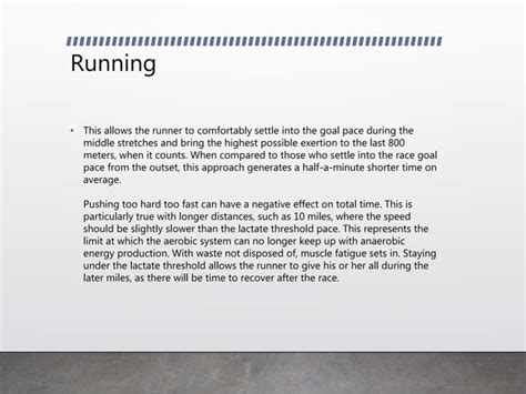 Optimal Pacing Strategies For Running Medium To Long Distances PPT