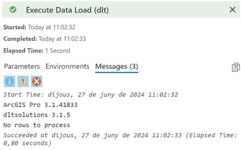solved execute data load no rows to process message esri community