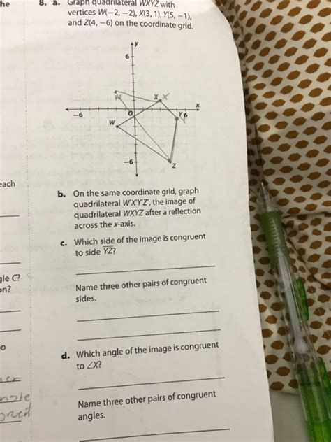 Solved He 8 A Graph Quadrilateral Wxyz With Vertices