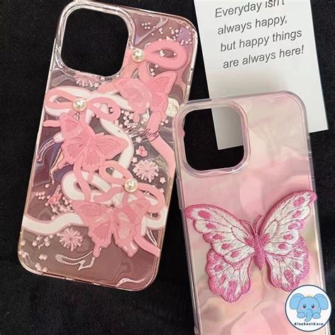 ผีเสื้อสีชมพูเคส Infinix Smart 7 Tecno Spark Go 2023 Pop 7 Note 30 Pro 4g โบว์สร้อยข้อมือเคส