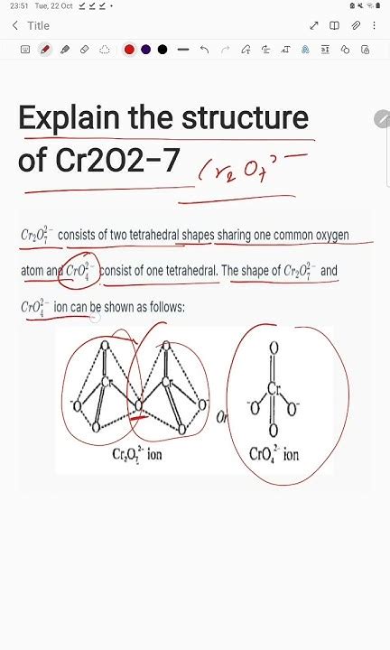 Explain The Structure Of Cr2o7 2 Youtube