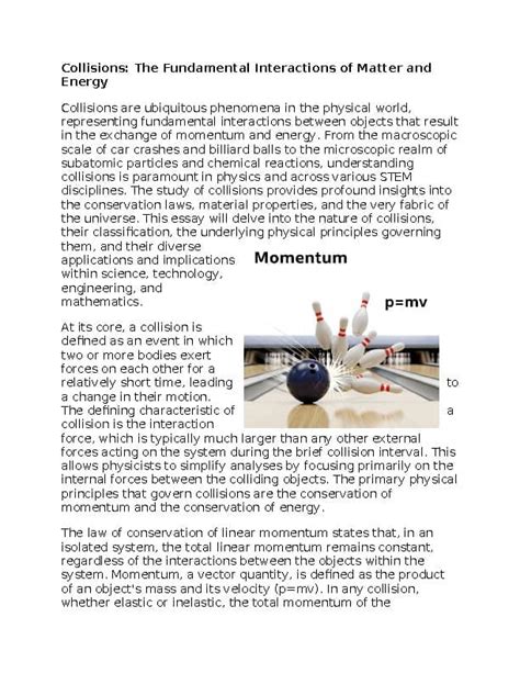 Collisions In Physics And Stem No Prep Worksheet 100 Editable