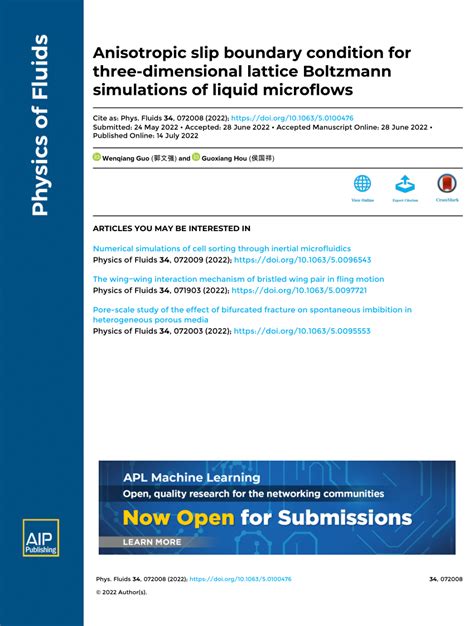pdf anisotropic slip boundary condition for three dimensional lattice