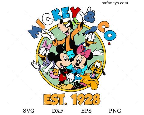 Vintage Mickey And Friends Svg Dxf Eps Png Cut Files