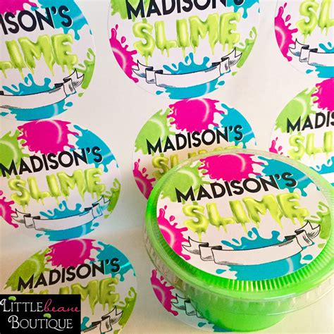 Slime Stickers Slime Party Slime Favors Personalized Stickers Slime