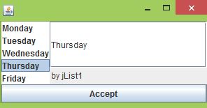 Java Buddy Example Of Swing JList And ListSelectionListener