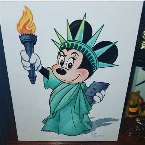 Minnie Mouse Statue Of Liberty Minnie Liberty Art Print 85x11 Etsy