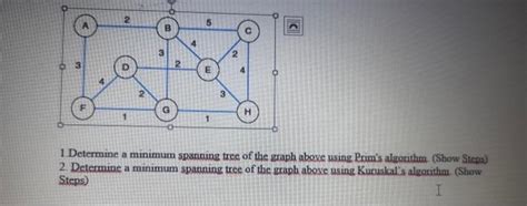 1 Determine A Minimum Spanning Tree Of The Graph Chegg Com