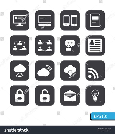 Internet Icon Vector Set 스톡 벡터 109350857 Shutterstock
