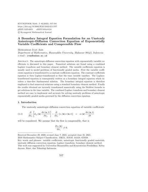 pdf a boundary integral equation formulation for an unsteady