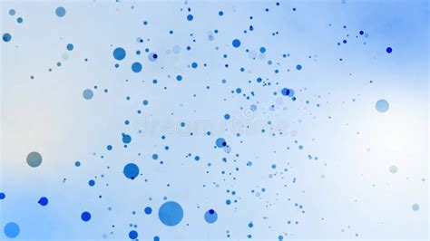 Appearing And Disappearing Blue Circles Of Bokeh Effect On A Light Blue White Background Stock