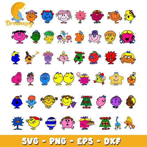 Little Miss Characters Design Bundle Svg Little Miss Cartoon Svg