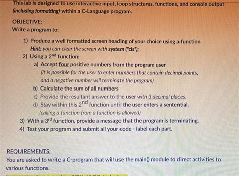 solved please this lab is designed to use interactive input