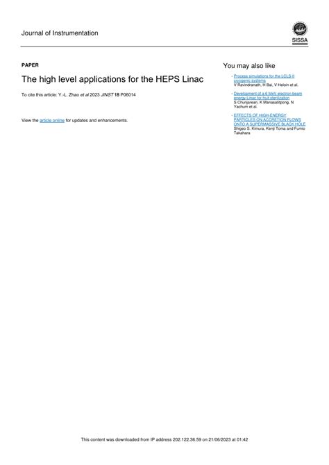 Pdf The High Level Applications For The Heps Linac