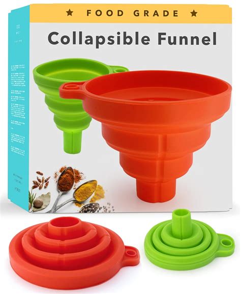 Buy Norcalway Silicone Collapsible Funnel Set Small And Large Wide Mouth Funnel Food Funnel