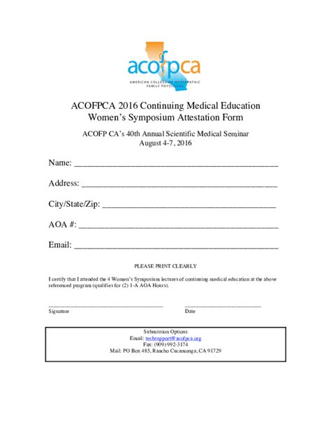 Fillable Online Womens Cme Attestation Form Docx Fax Email Print Pdffiller