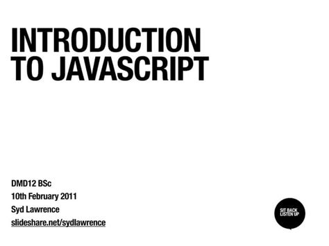Introduction To Javascript Ppt