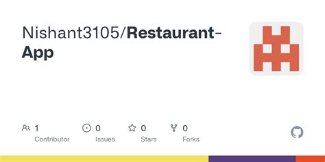 GitHub Nishant Restaurant App