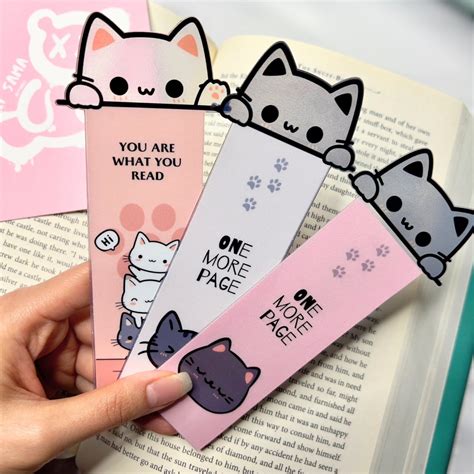 Kawaii Bookmark Cute Bookmark Cat Bookmark Cartoon Bookmark Japanese