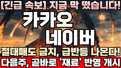 네이버 카카오 주가전망 긴급 20이평이탈 급반등변곡구간 진입 최근 음봉양봉 계속 번갈아 등장하는 진짜이유 주포 기관