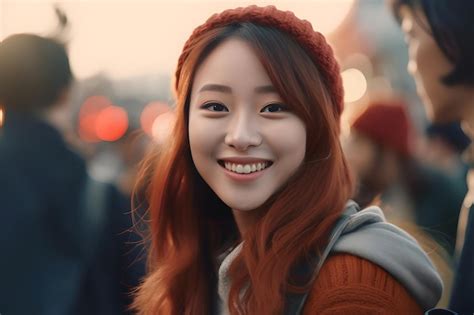 Premium Ai Image Beautiful Young Asian Woman Smile
