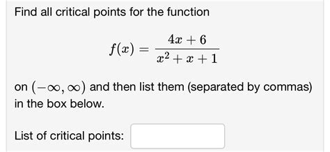 Solved Find All Critical Points For The Function Chegg