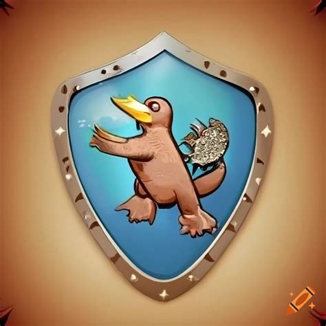 Heraldic Shield With A Sparkling Platypus Emblem On Craiyon
