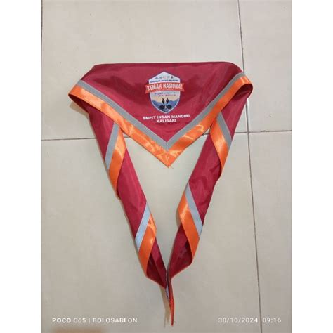 Jual Scraf Pramuka Custom Logo Lis Menyala Scraf Polos Print Dtf Shopee Indonesia