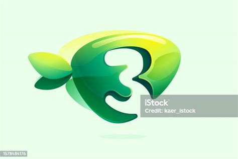 3 로고 환경 친화적 인 세 번째 삼각형 화살표 모양에서 잘라낸 3d 사실적인 아이콘 녹색 잎이 있는 수채화 숲 에코 로고 3에 대한 스톡 벡터 아트 및 기타 이미지